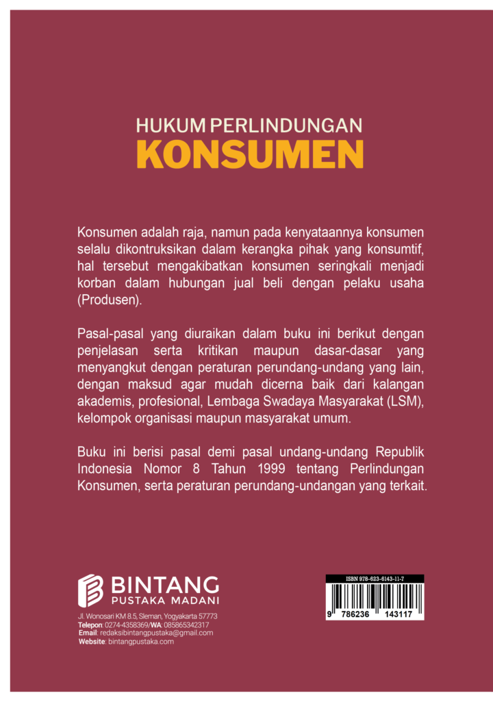 Hukum Perlindungan Konsumen | Bintang Pustaka I Penerbit Buku ... Hukum Perlindungan Konsumen | Bintang Pustaka I Penerbit Buku ...